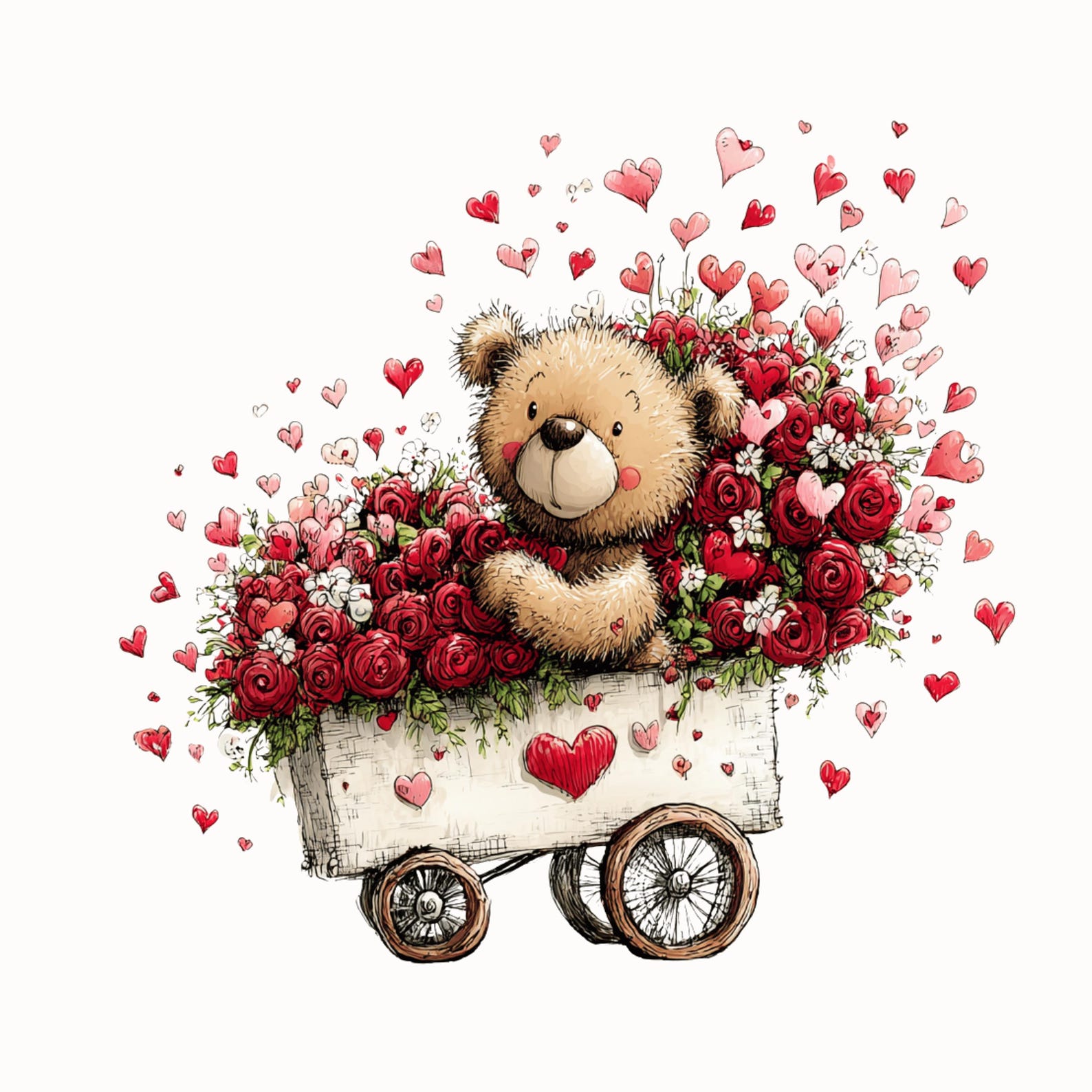 Valentine Teddy Bear Clip Art: Cute Teddy With Heart for Valentines ...