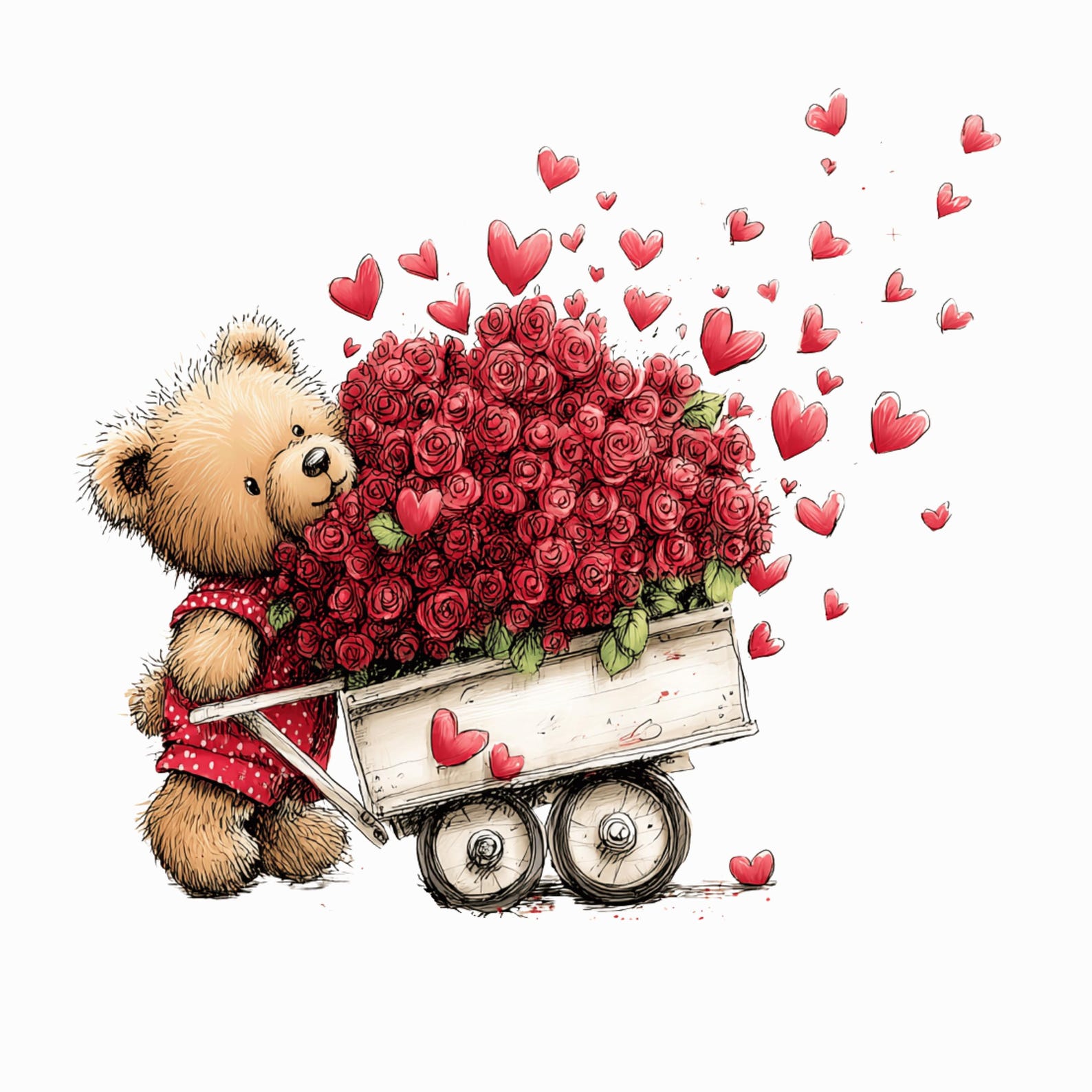 Valentine Teddy Bear Clip Art: Cute Teddy With Heart for Valentines ...
