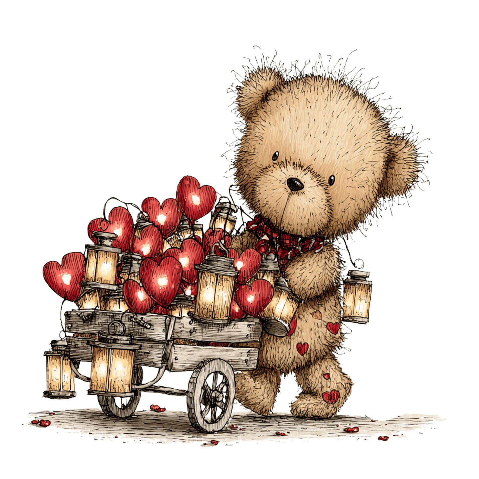 Valentine Teddy Bear Clip Art: Cute Teddy With Heart for Valentines ...