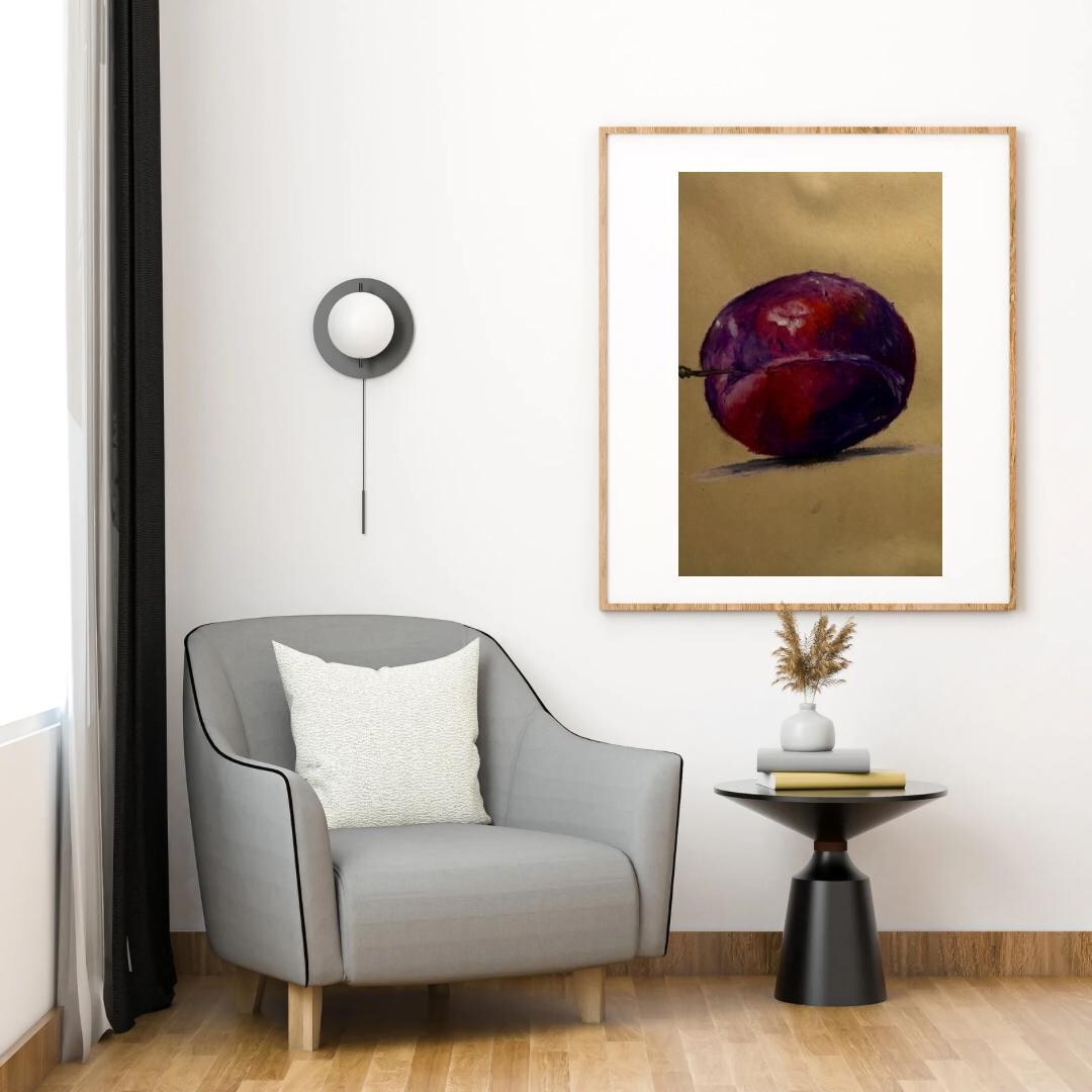 Plum Printable Wall Art | Hand Drawn Art Print | Instant Download ...