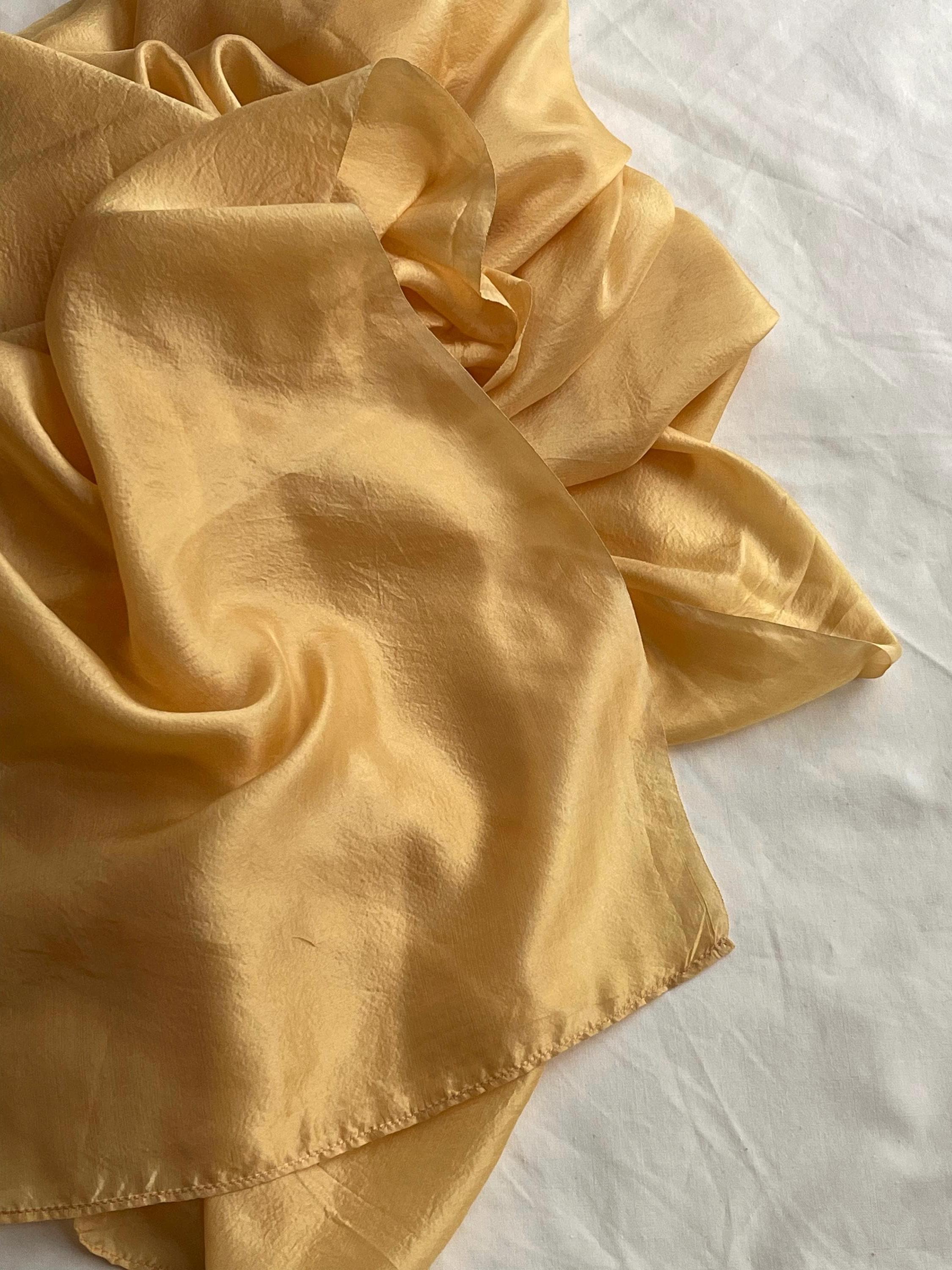 Handmade Champagne Gold Habotai Silk Scarf, Lightweight Shawl Wrap - Etsy