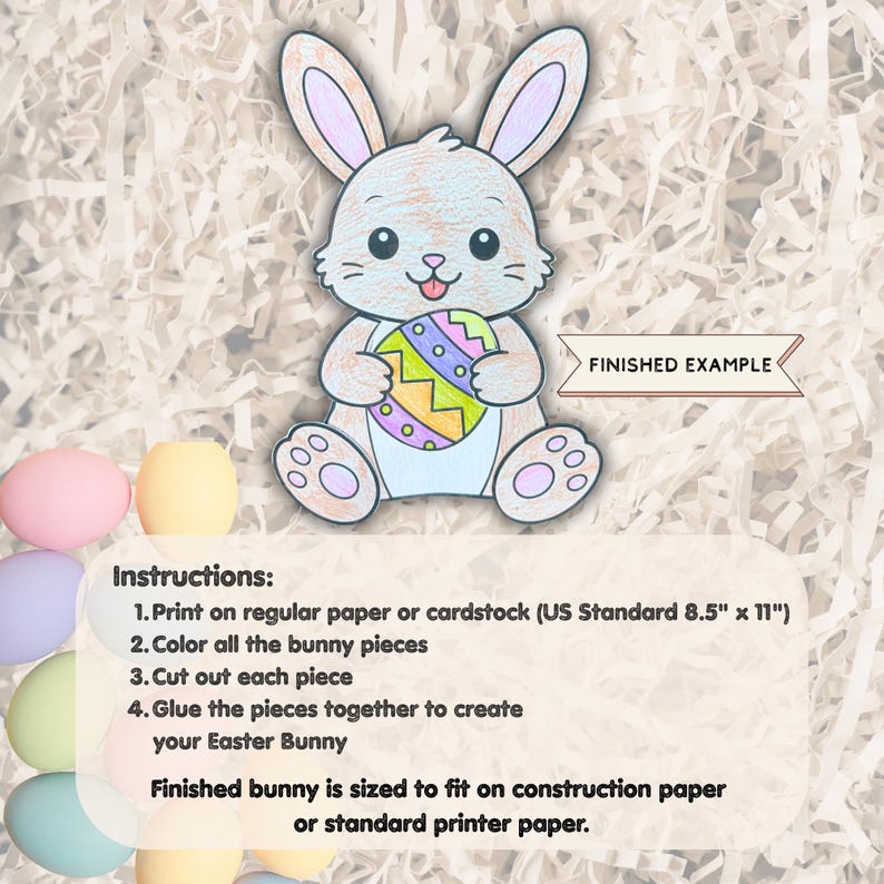 Easter Bunny Craft Printable | Build a Bunny Activity for Kids | Spring ...