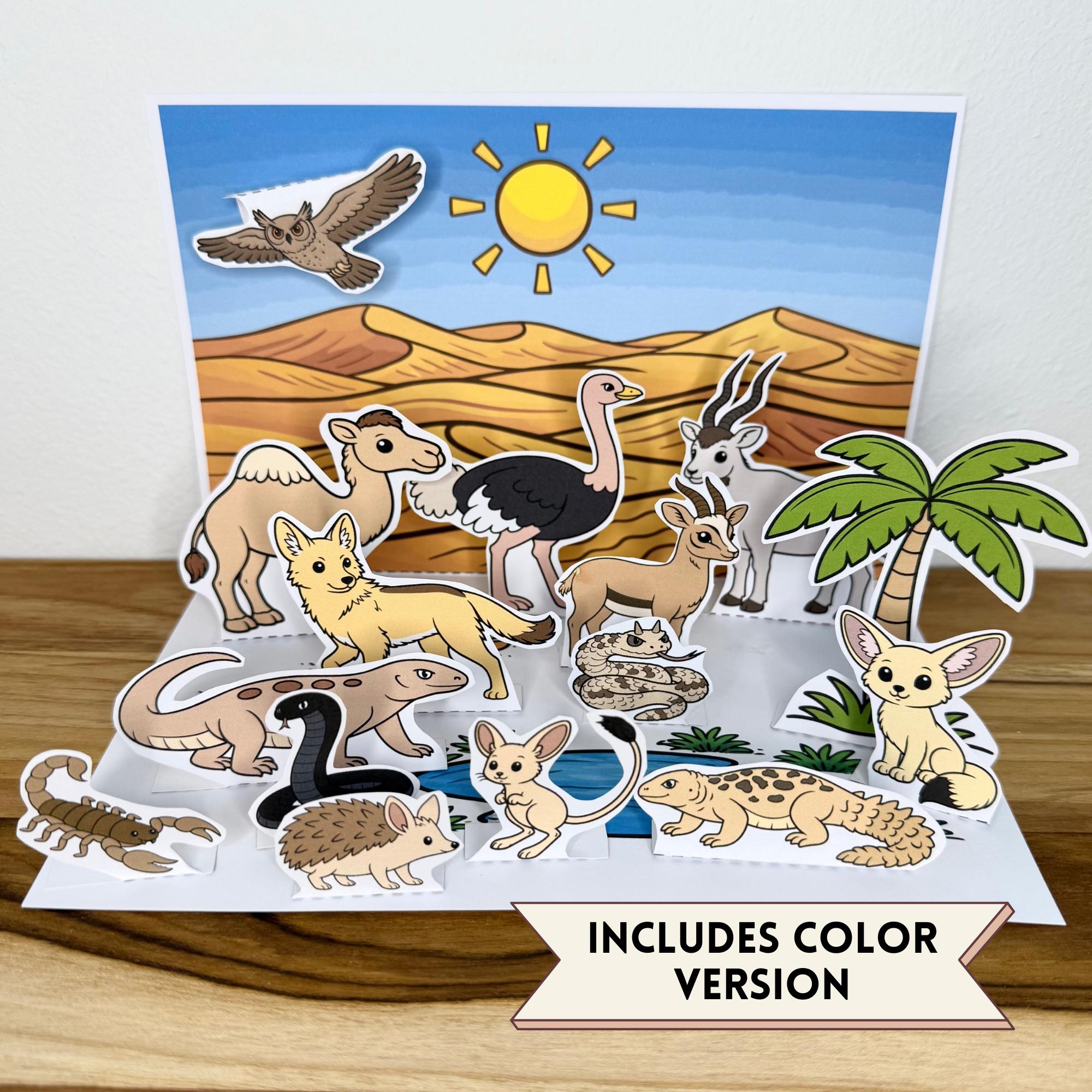 Sahara Desert Cut and Paste Craft | Sahara Animal Diorama | Desert ...