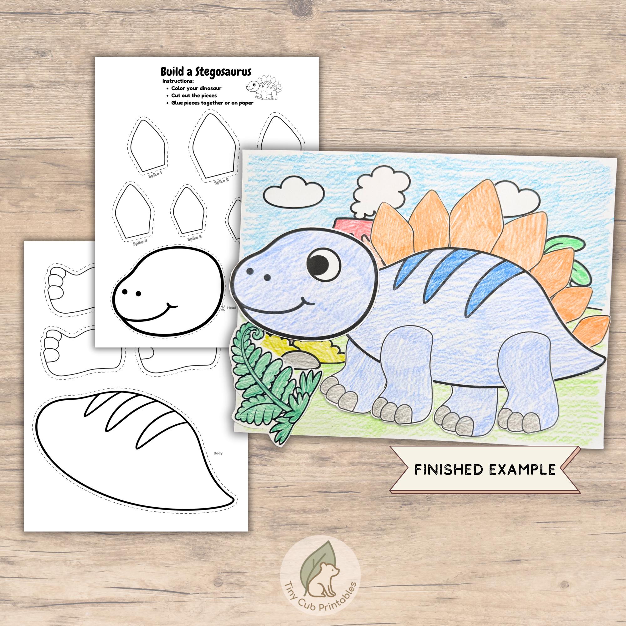 Dinosaur Cut and Paste Craft Bundle | Printable Dino Activities for ...