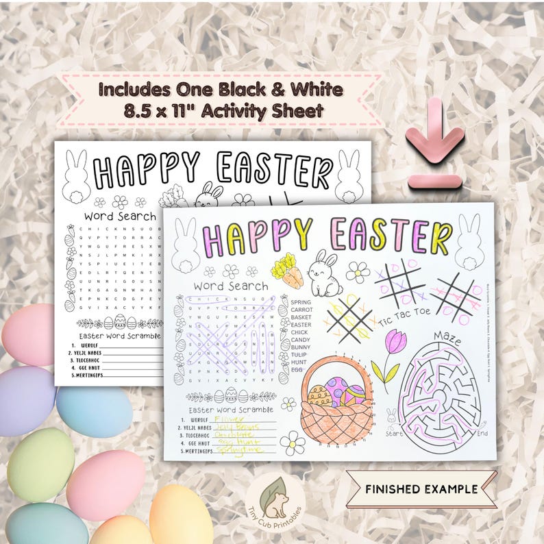 Easter Activity Sheet Printable | Kids Word Search, Maze & Games ...