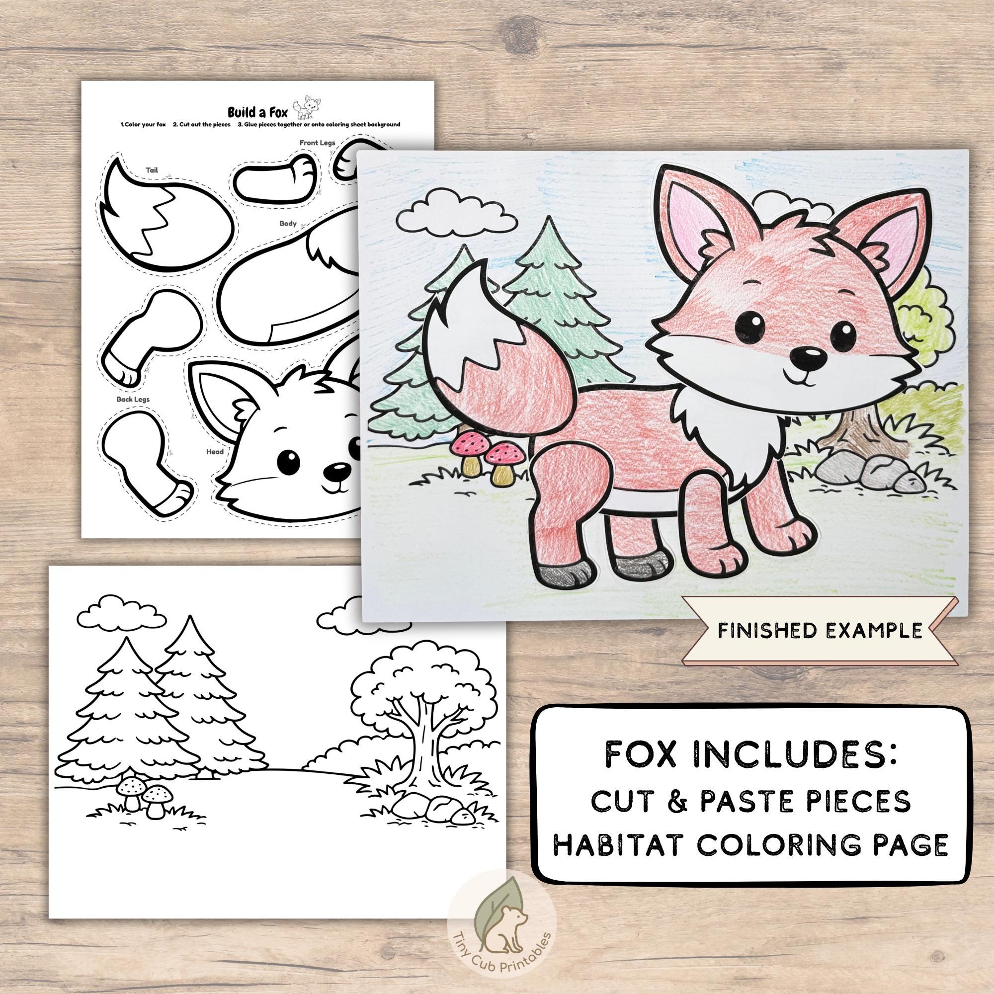 Woodland Animals Cut and Paste Craft Bundle for Kids | Printable ...