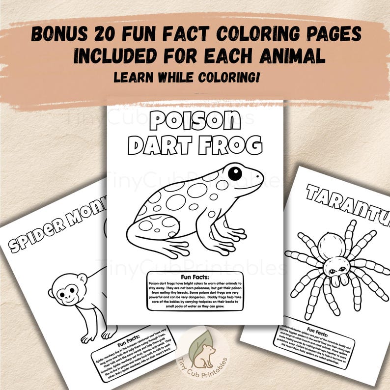 Amazon Rainforest Animals Coloring Pages for Kids | 40 Printable ...