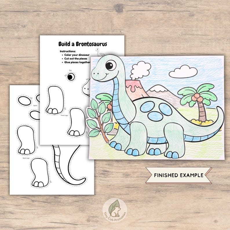 Dinosaur Cut and Paste Craft Bundle | Printable Dino Activities for ...