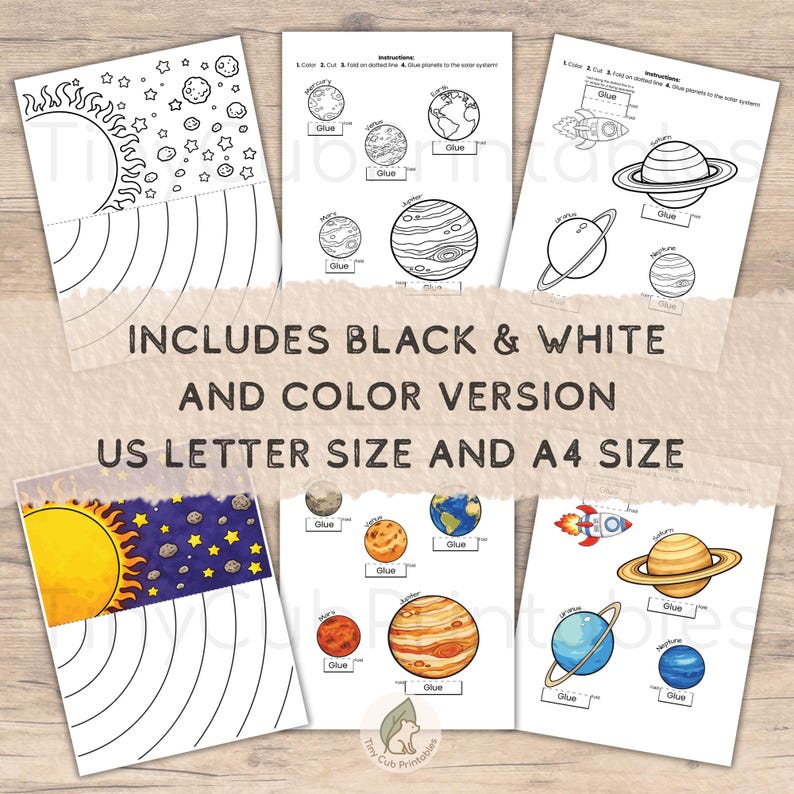 Solar System Pop up Craft for Kids | Cut and Paste Planets Printable ...