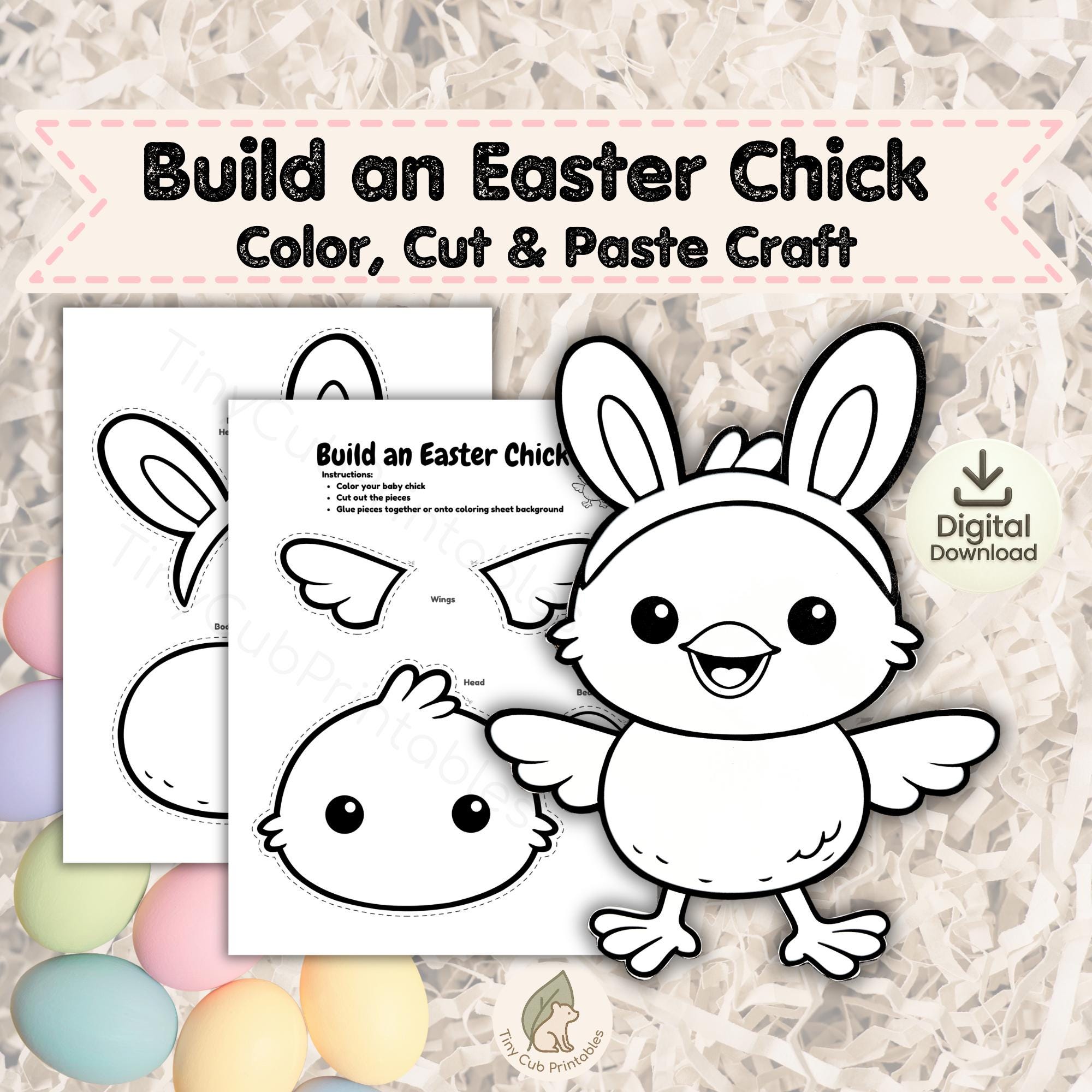 Easter Chick Craft for Kids | Printable Cut and Paste Spring Activity ...