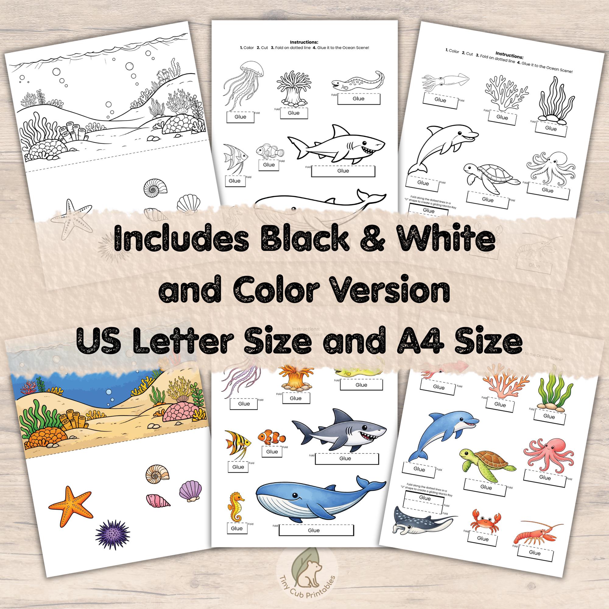 Ocean Biome Cut and Paste Craft | Ocean Animals Habitat Activity | Kids ...