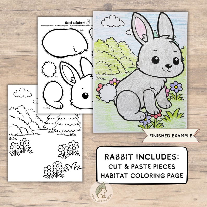 Woodland Animals Cut and Paste Craft Bundle for Kids | Printable ...