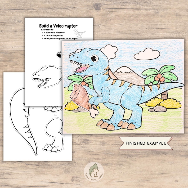 Dinosaur Cut and Paste Craft Bundle | Printable Dino Activities for ...