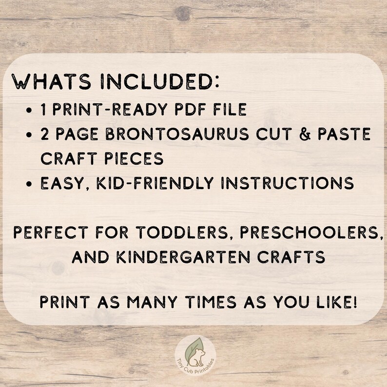 Brontosaurus Cut and Paste Craft | Dinosaur Printable Project | Color ...