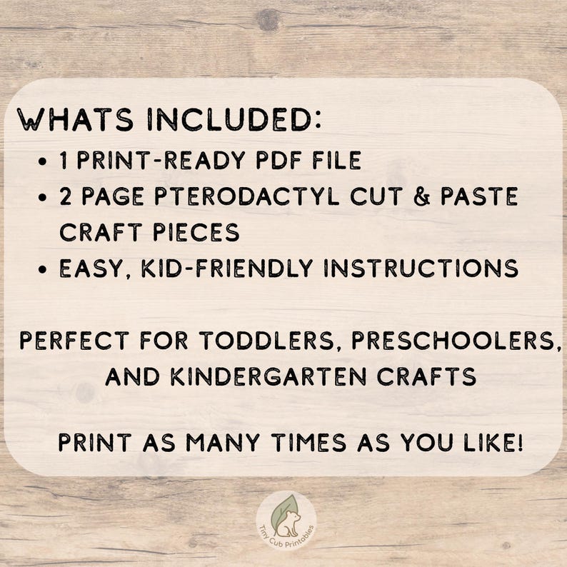 Pterodactyl Craft | Dinosaur Cut and Paste Activity (PDF) - Etsy