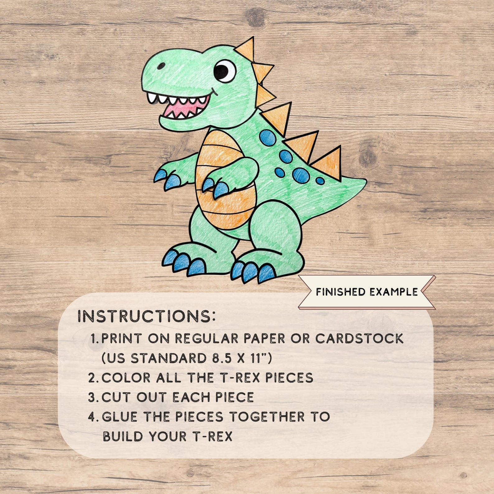 Dinosaur Cut and Paste Craft | Build a Dinosaur | Printable Dino ...