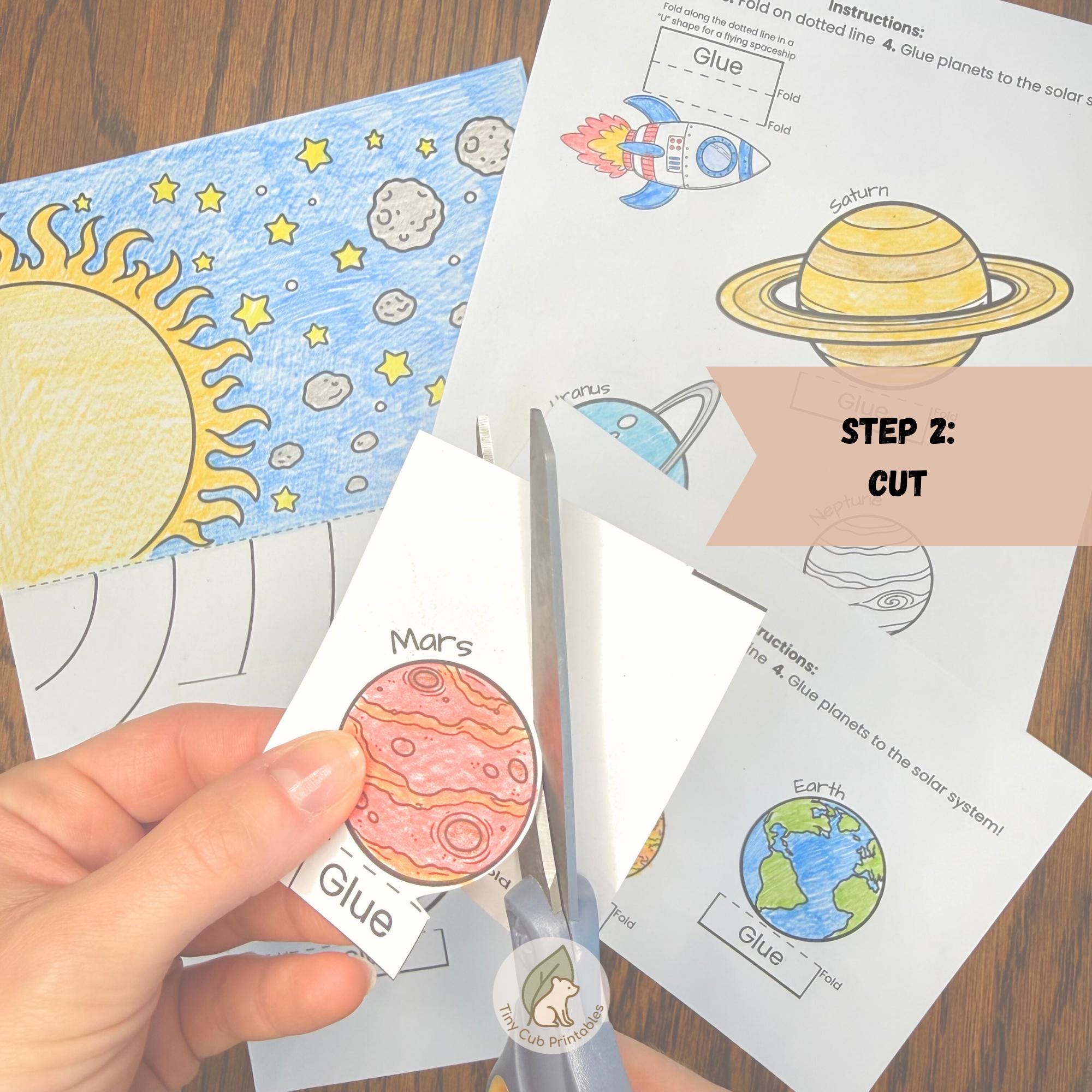 Solar System Pop up Craft for Kids | Cut and Paste Planets Printable ...