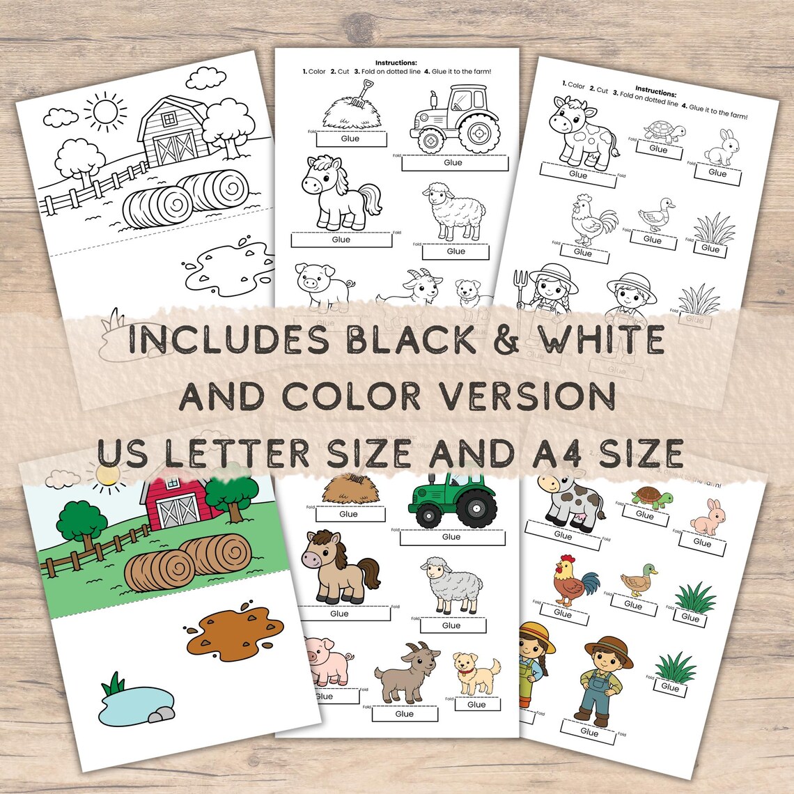 Build a Farm Cut and Paste Craft | Diorama Printable Activity (PDF ...
