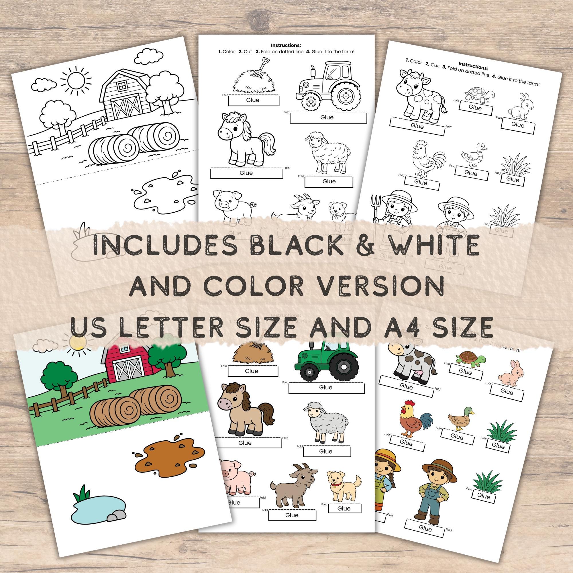 Build a Farm Cut and Paste Craft | Diorama Printable Activity (PDF ...