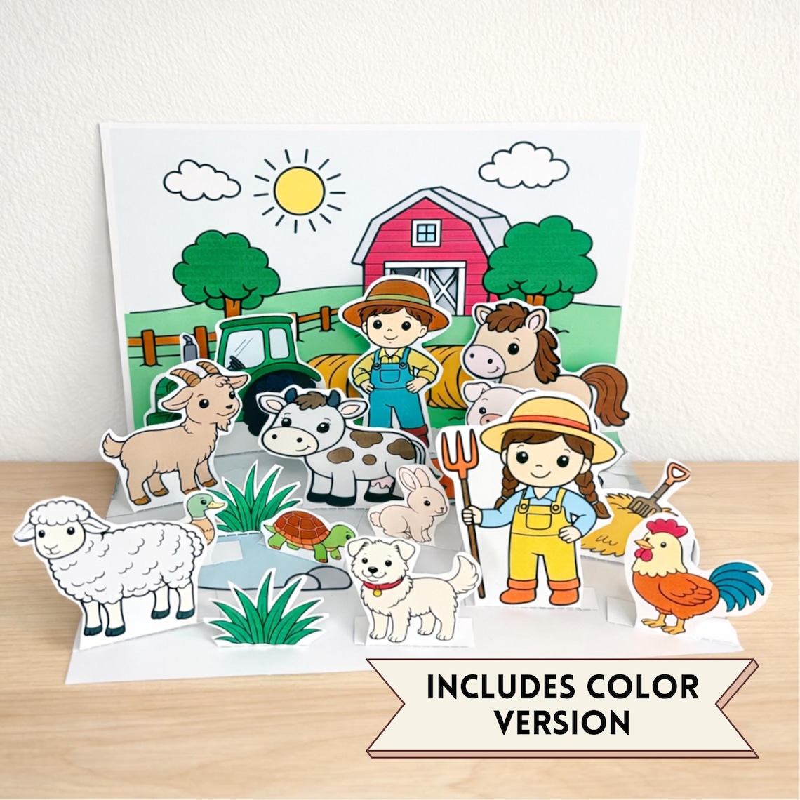 Build a Farm Cut and Paste Craft | Diorama Printable Activity (PDF ...