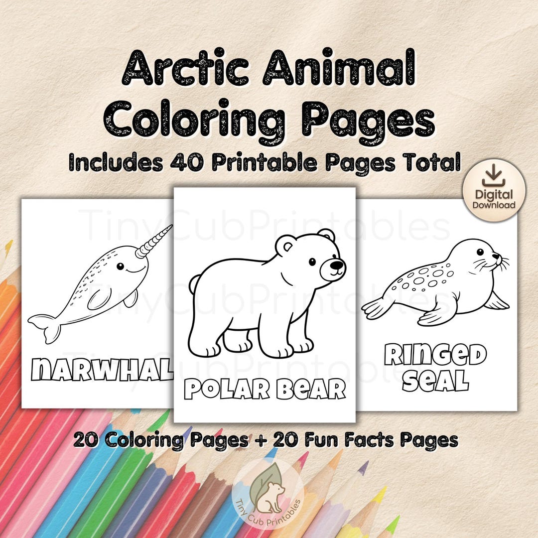 Arctic Animals Coloring Pages With Fun Facts | Winter Animal Coloring ...