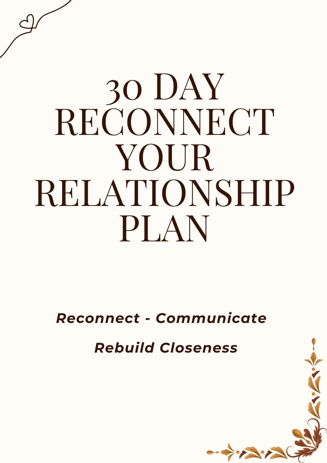 30 Day Reconnect Your Relationship Plan / Couples Relationship Reset ...