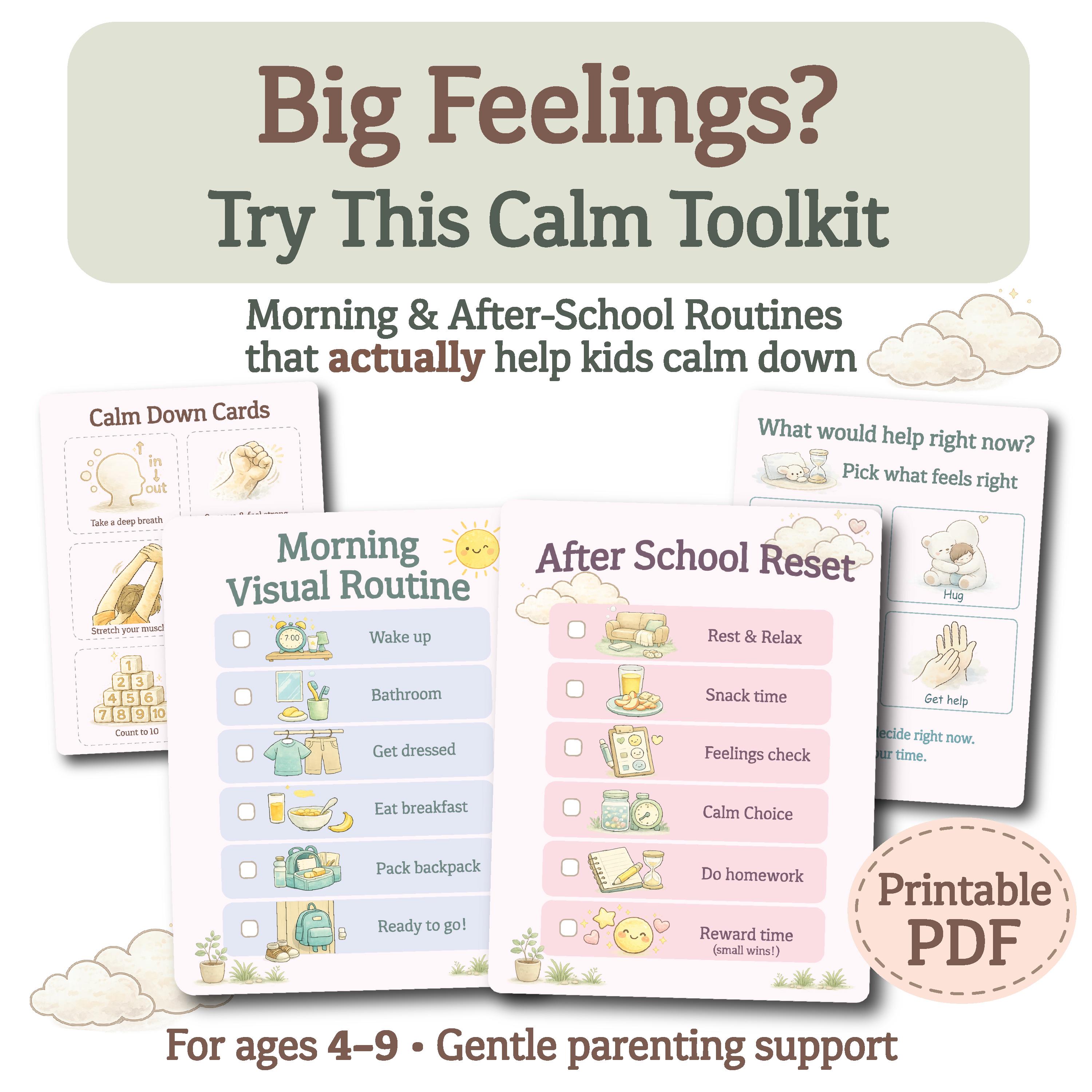 Calm Down Toolkit for Kids Printable, Emotional Regulation, Visual ...