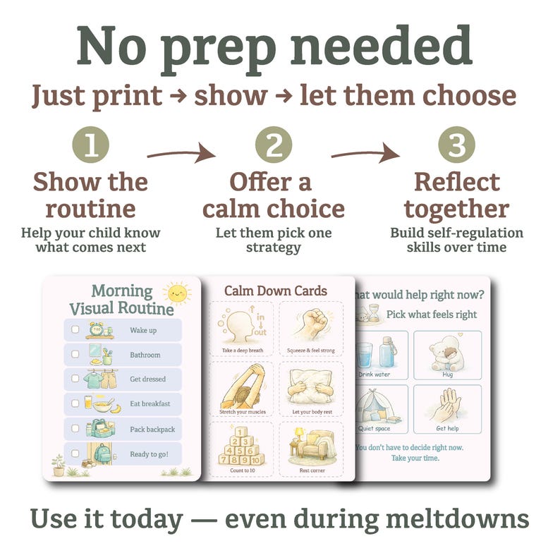 Calm Down Toolkit for Kids Printable, Emotional Regulation, Visual ...