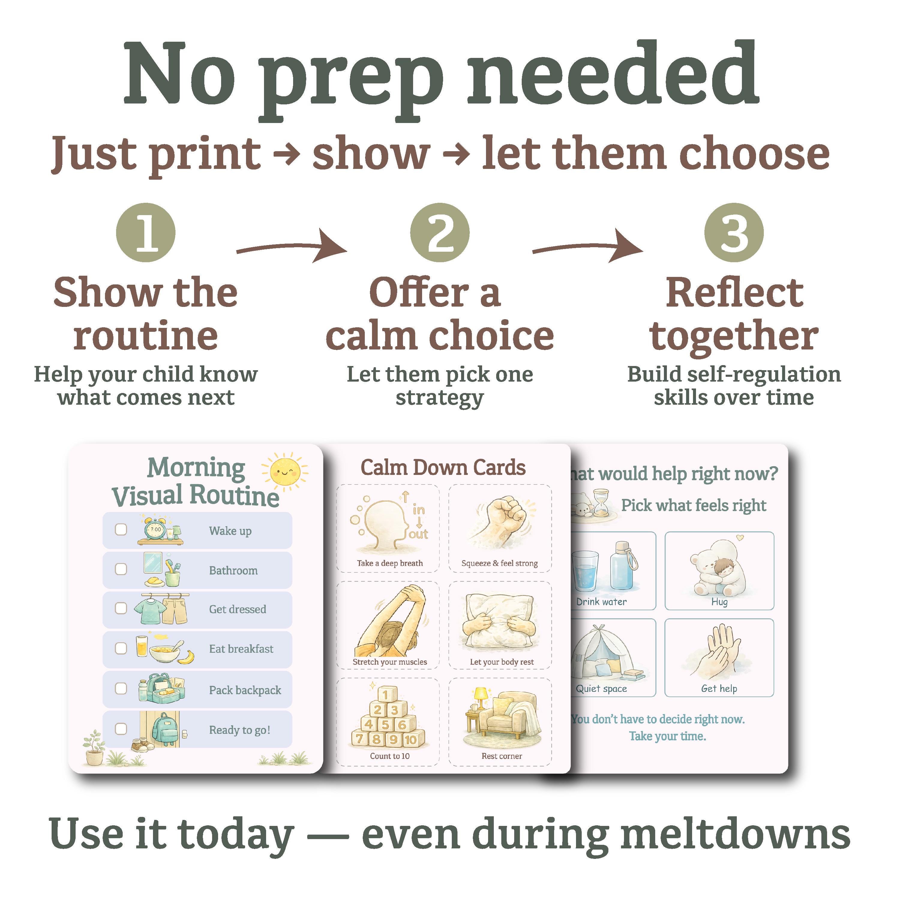 Calm Down Toolkit for Kids Printable, Emotional Regulation, Visual ...