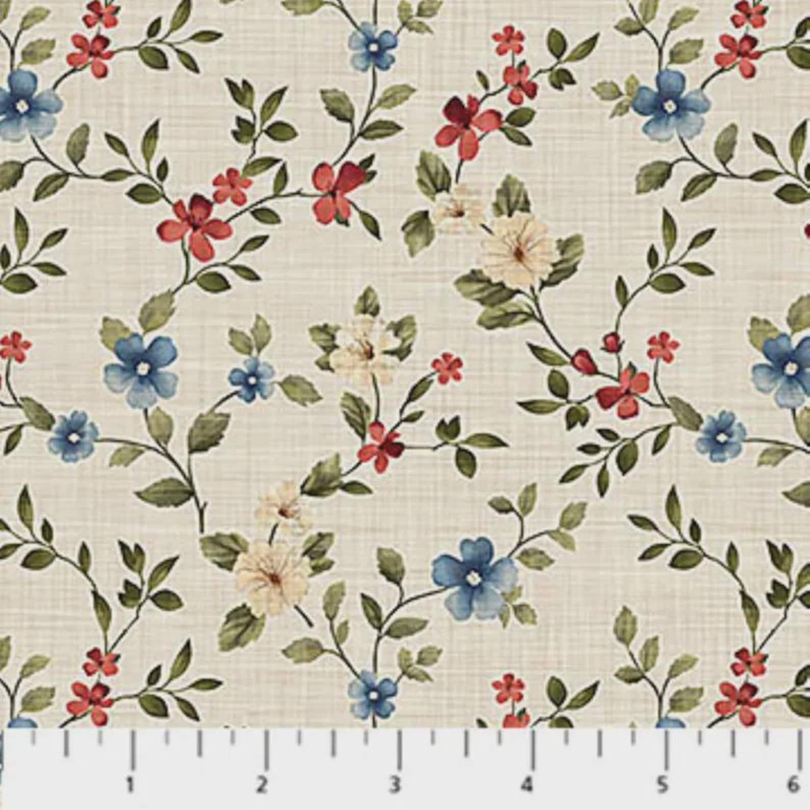 Northcott Fabrics Farmhouse Sampler Floral Trail Cream Multi Quilt ...