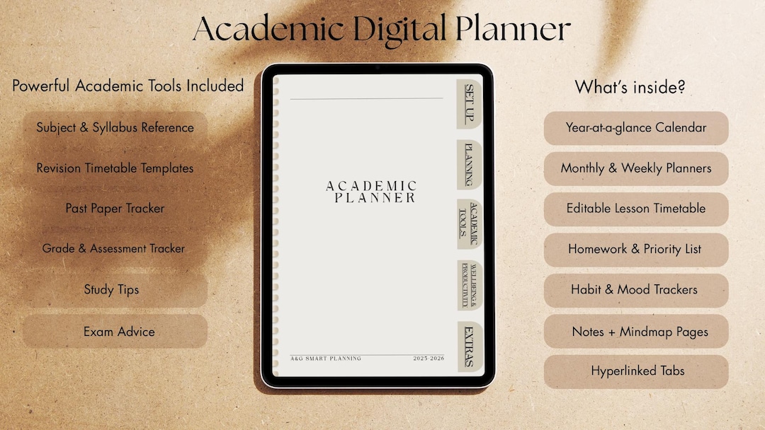 Digital Academic Planner - Etsy