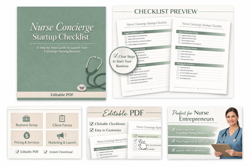 Nurse Concierge Startup Checklist | Editable Business Guide (PDF) - Etsy