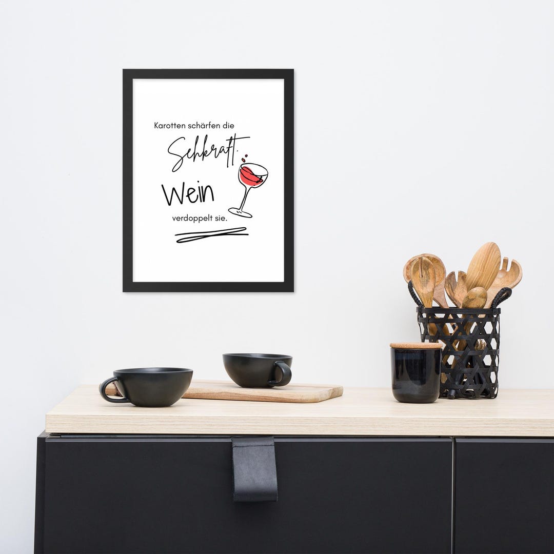Wine Doubles Your Eyesight – Funny Kitchen Poster | Wine Quote Print ...