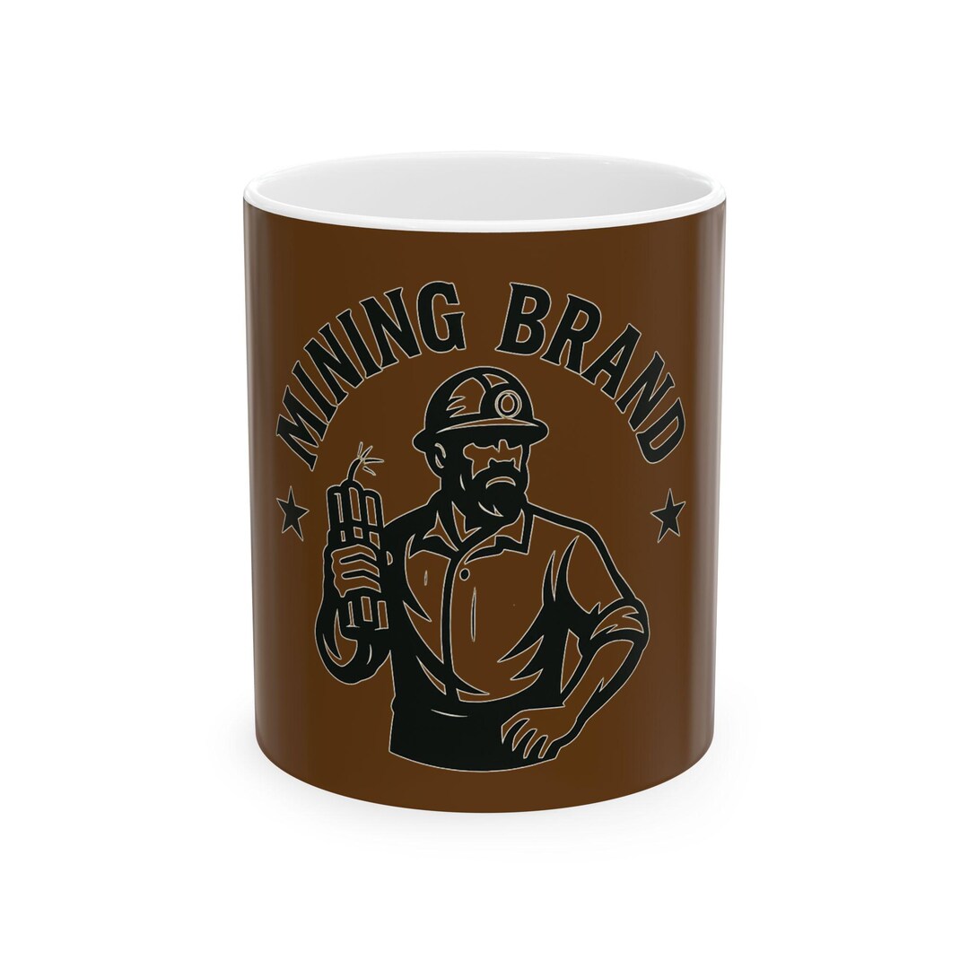 Vintage Miner Illustration Mug | Mining Brand Ceramic Coffee Cup - Etsy