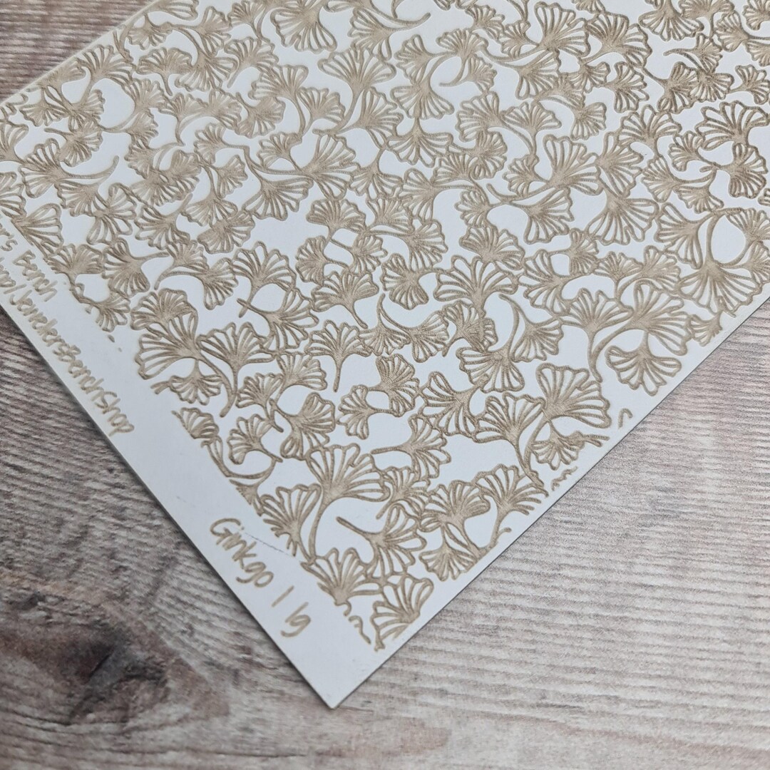 Ginkgo 1 Large - Laser Engraved Texture Sheet Pattern for Rolling Mill ...