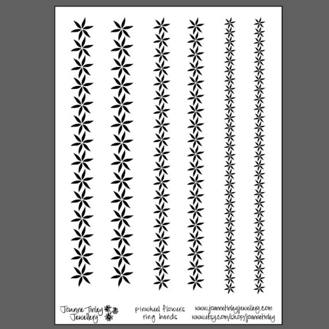 Pinwheel Flowers Ring Bands - Laser Engraved Texture Sheet Pattern for ...