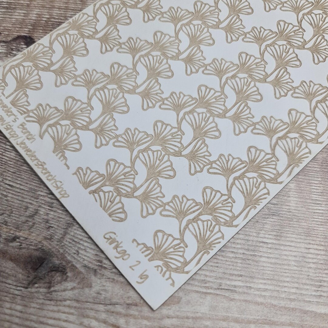 Ginkgo 2 Large - Laser Engraved Texture Sheet Pattern for Rolling Mill ...