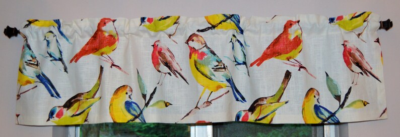 Kitchen Valance . Bird Valance . Richloom Birdwatcher Summer . - Etsy