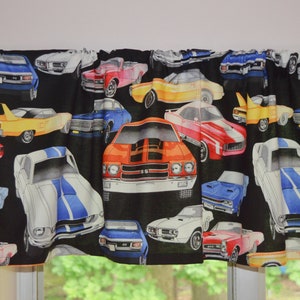 Retro Muscle Car Valances . Vintage Car Garage . Man Cave . Camaro ...