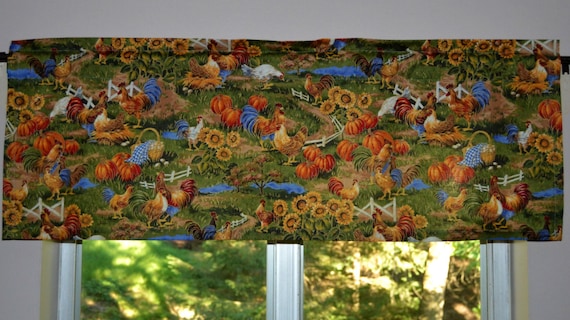 Farmhouse Sunflower Valance . Seasonal Barnyard Autumn | Etsy