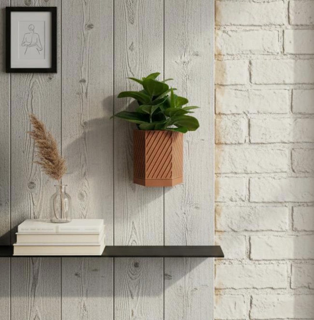 3D Printed Wall Planter | Modern PLA Succulent Planter - Etsy