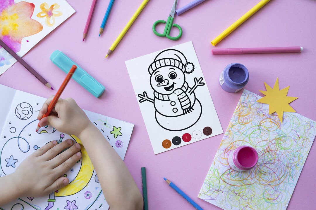 Christmas Paint by Numbers • Printable Holiday Coloring Pages (PDF) - Etsy