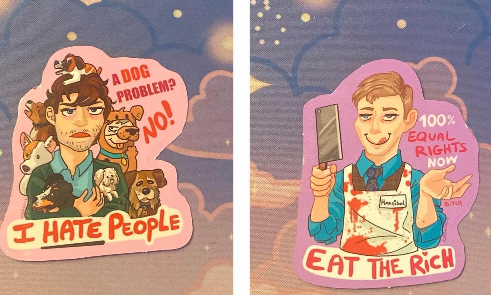 Eat the Rich Hannibal and Will Stickers - Etsy