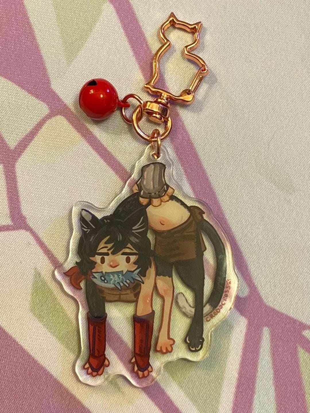 Itsuzumi Long Cat Delicious in Dungeon Anime Girl Keychain With Bell. 3 ...