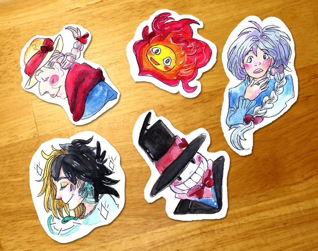 Moving Castle Stickers Fire Spirit Wizard Howl Sophie Paper Stickers - Etsy