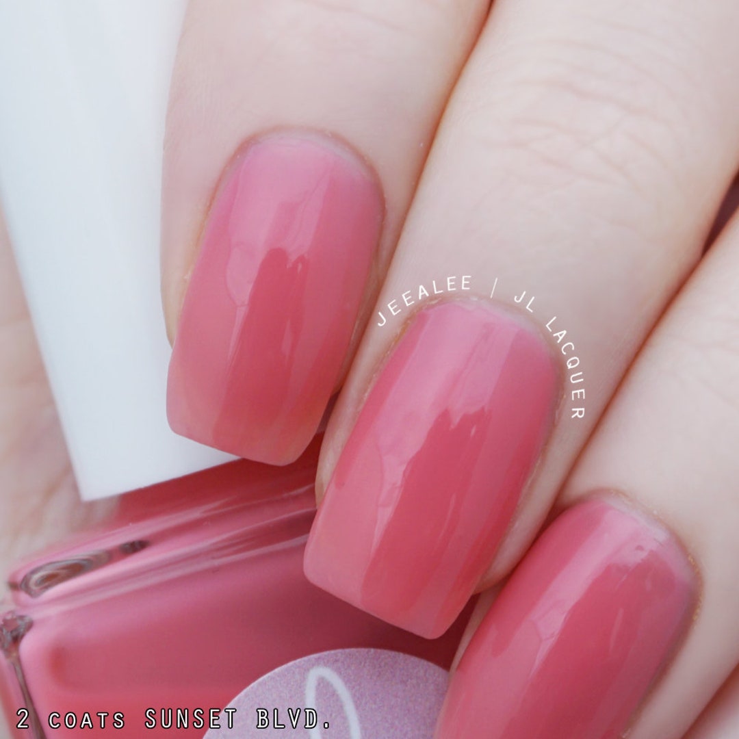 Sunset Blvd. - Coral Pink Nail Polish. Handmade, Indie, 10-free, Vegan ...