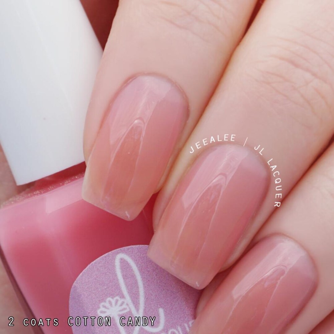 Cotton Candy: Pink Sheer Jelly Nail Polish Syrup Nails - Vegan 10-free ...