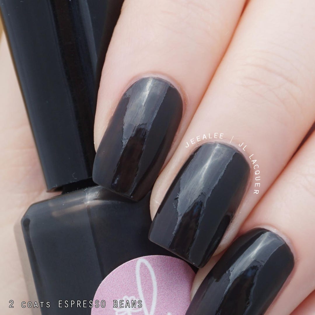 Espresso Beans: Deep Brown-black Nail Polish, Vegan, 10-free - Etsy