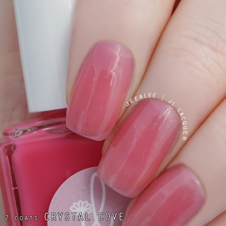 Crystal Cove Bright Pink Sheer Jelly Nail Polish Sheer Etsy