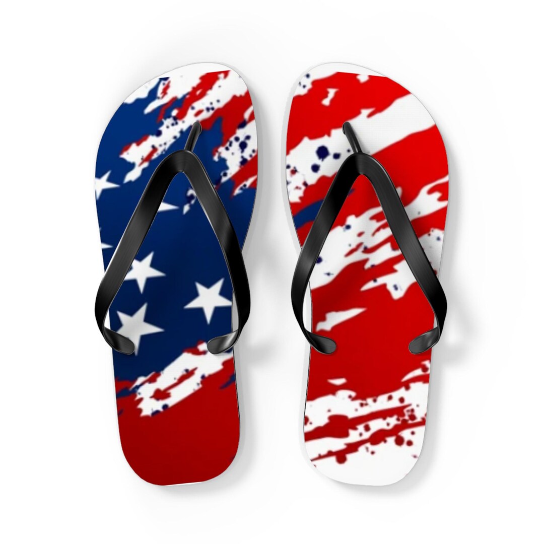American Flag Flip Flops | Patriotic Stars Stripes - Etsy